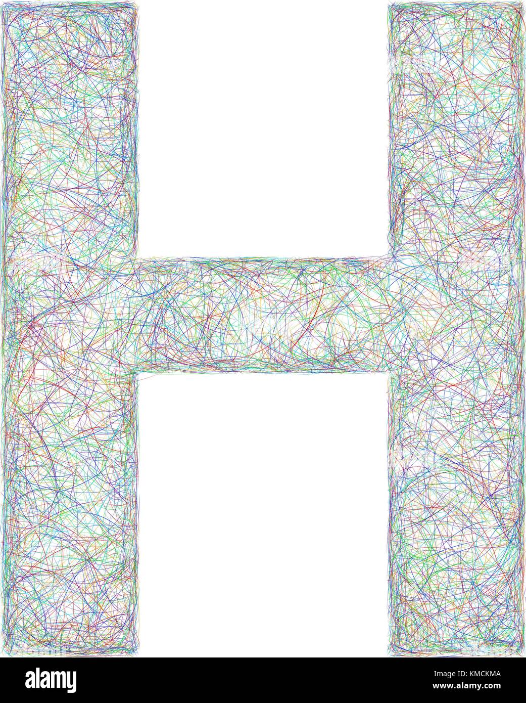 Colorful sketch font design - letter H Stock Vector Image & Art - Alamy