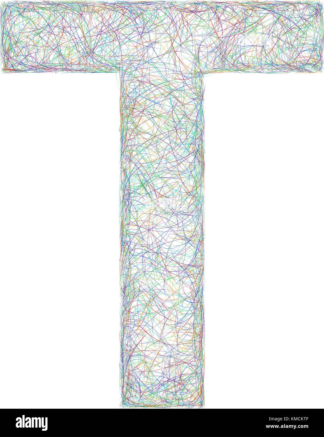 Colorful sketch font design - letter T Stock Vector Image & Art - Alamy