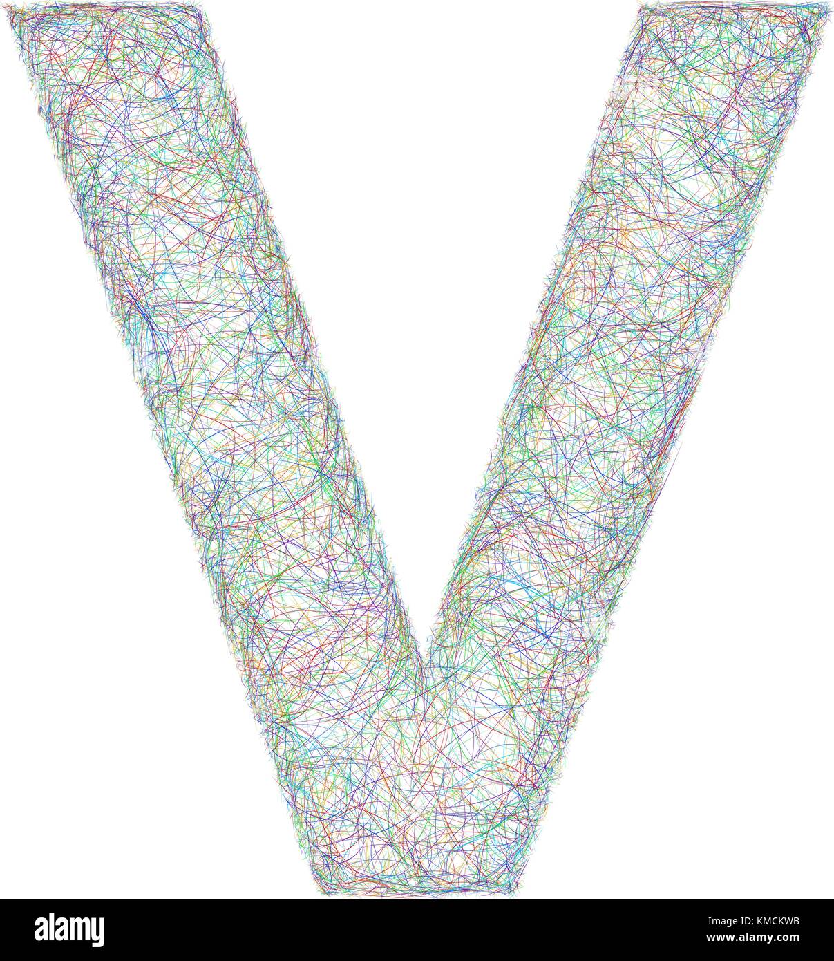 Colorful sketch font design - letter V Stock Vector Image & Art - Alamy