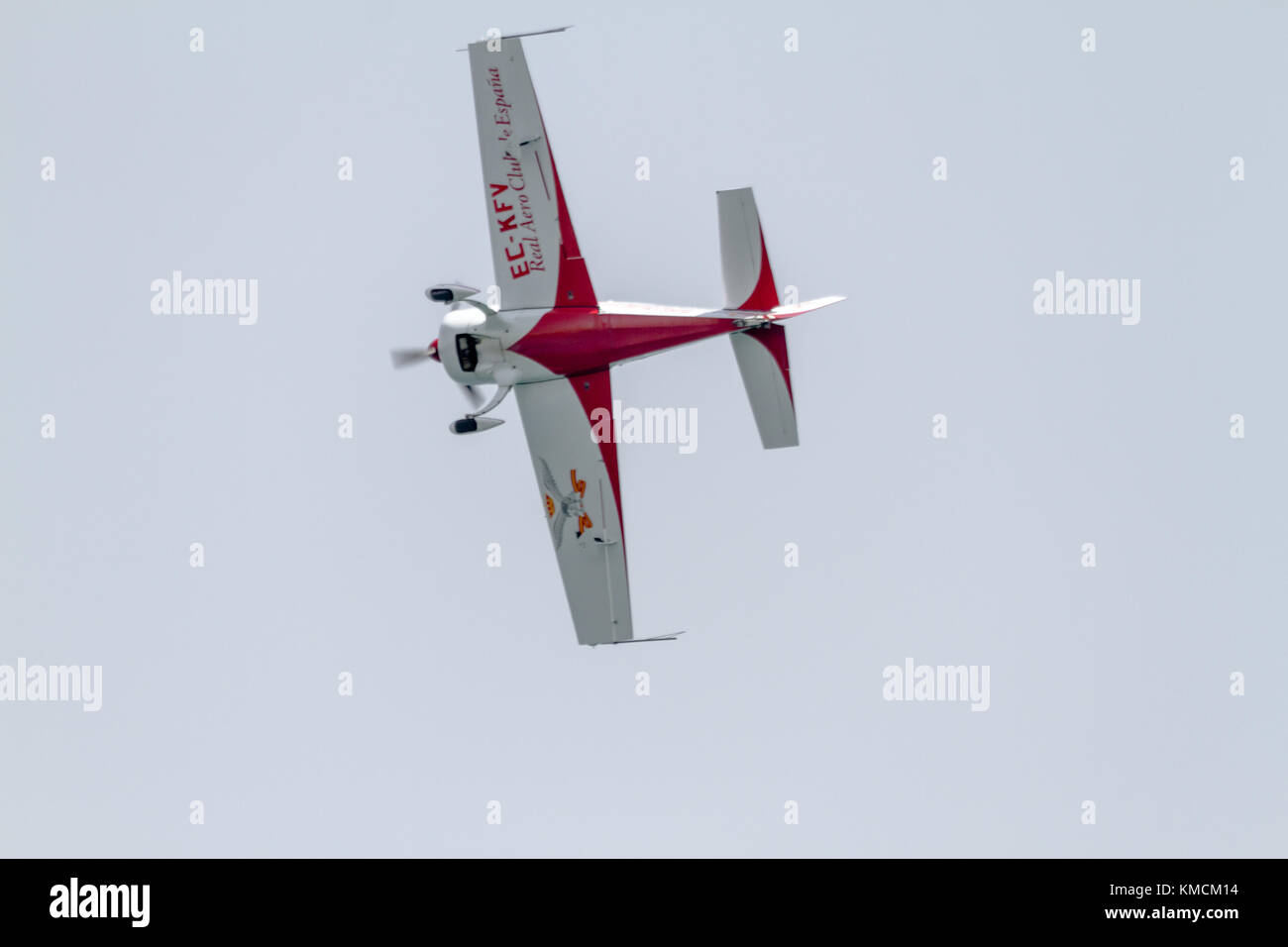 TORRE DEL MAR, MALAGA, SPAIN-JUL 30: Jorge Macias with the aircraft ...