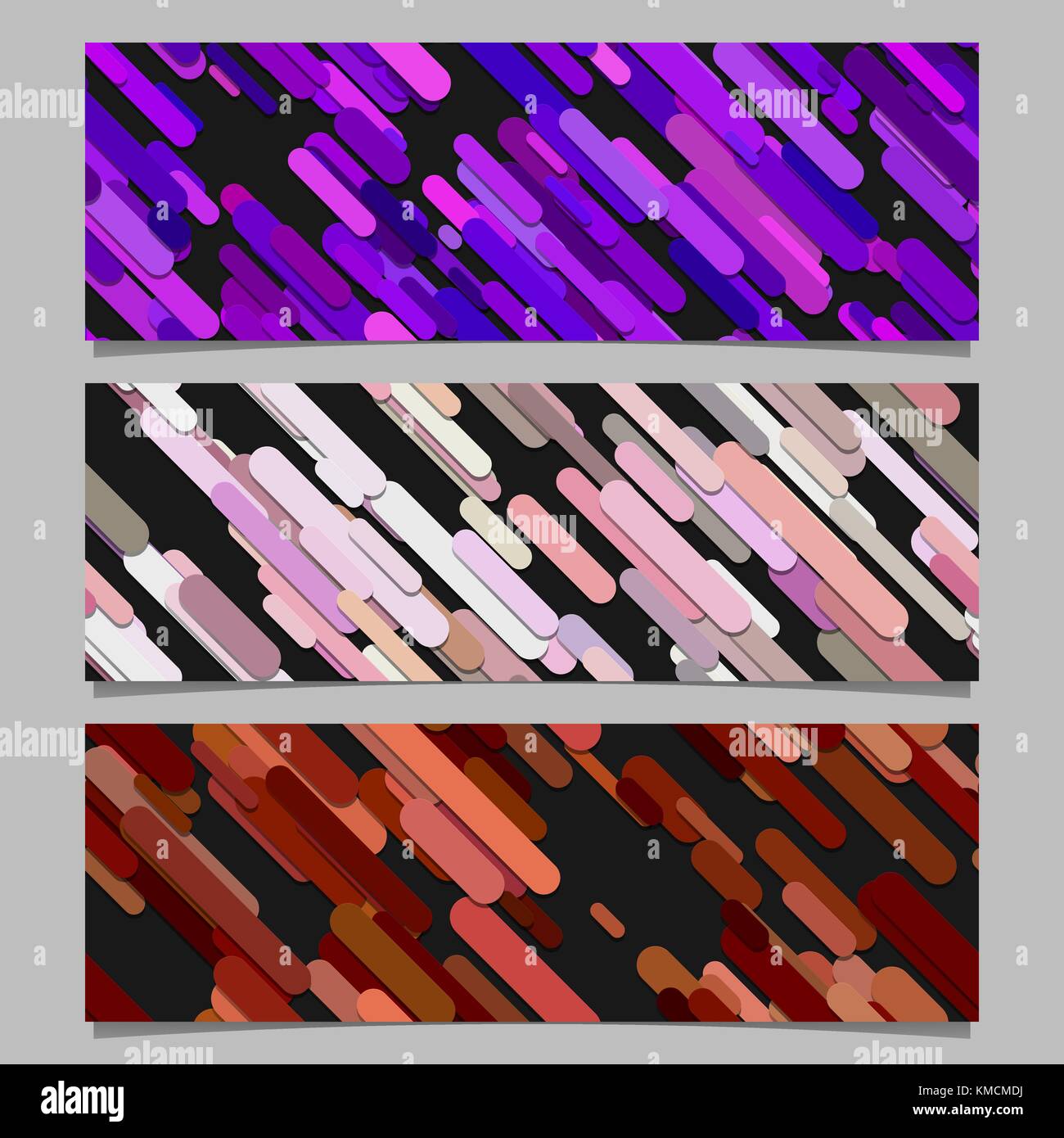 Seamless abstract diagonal stripe pattern banner background template design set - horizontal ...