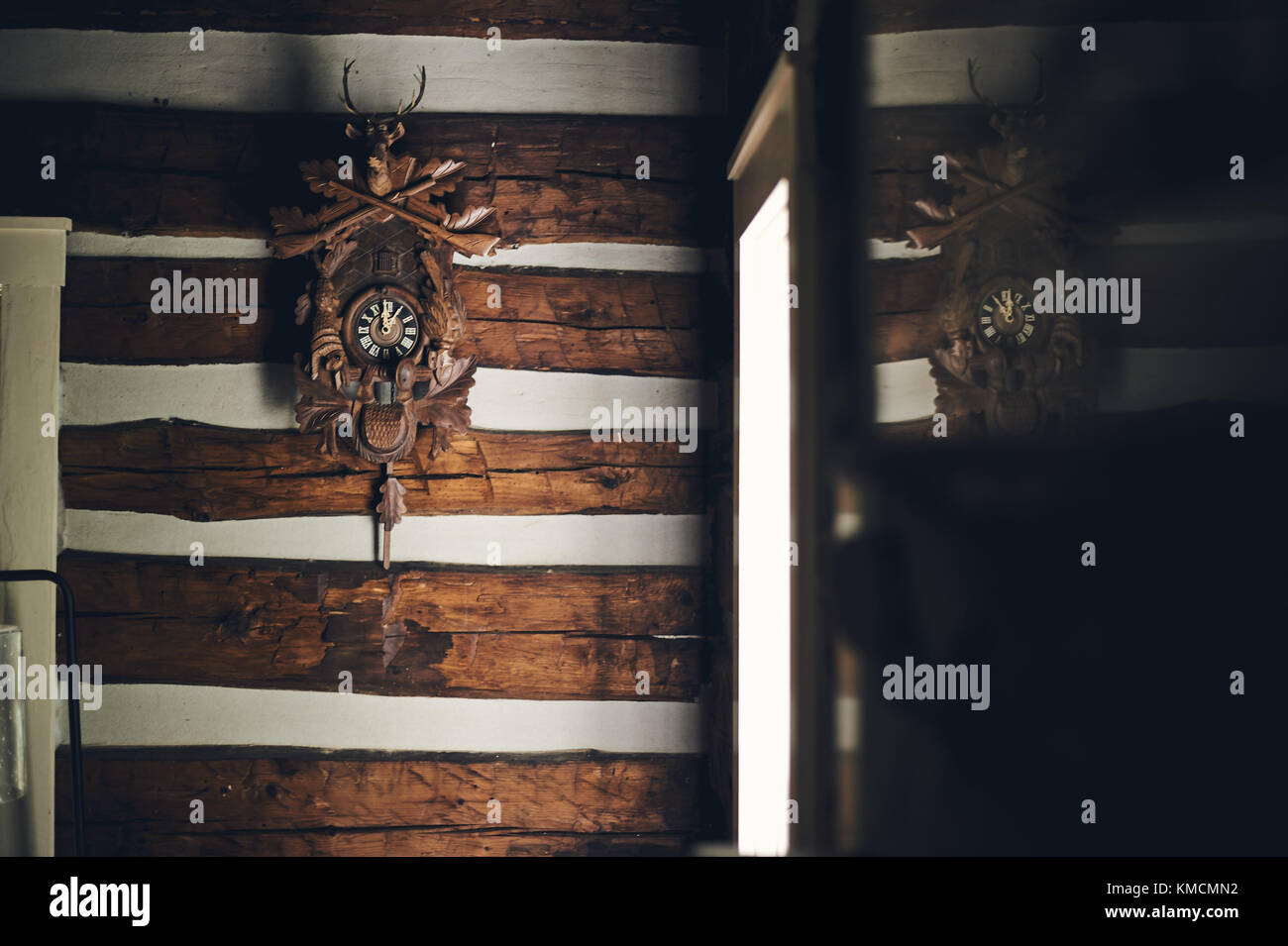 Cabin with cuckoo clock Stock Photo - Alamy