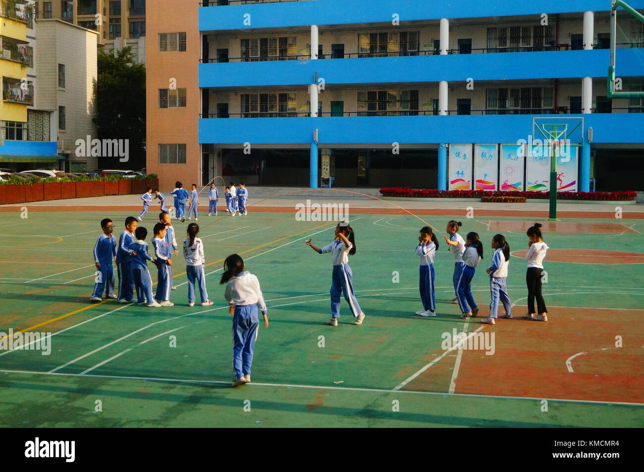 In The Primary School Playground Primary School Students Are Taking in-the-primary-school-playground-primary-school-students-are-taking
