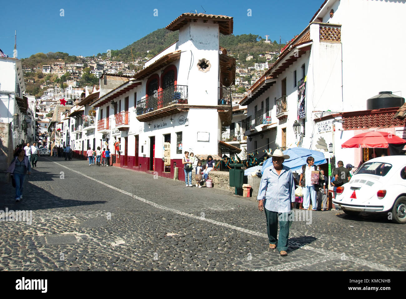Taxco, Guerrero, Mexico - 2017: A typical view of the town, with ...