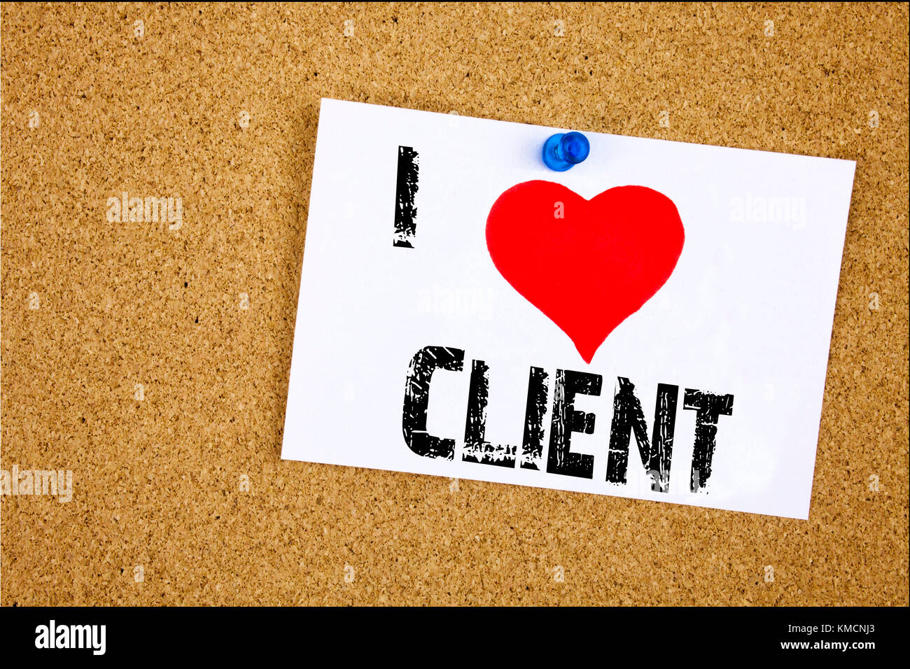 Hand writing text caption inspiration showing I Love Client concept ...