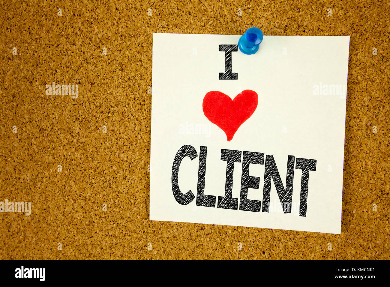 Hand writing text caption inspiration showing I Love Client concept ...