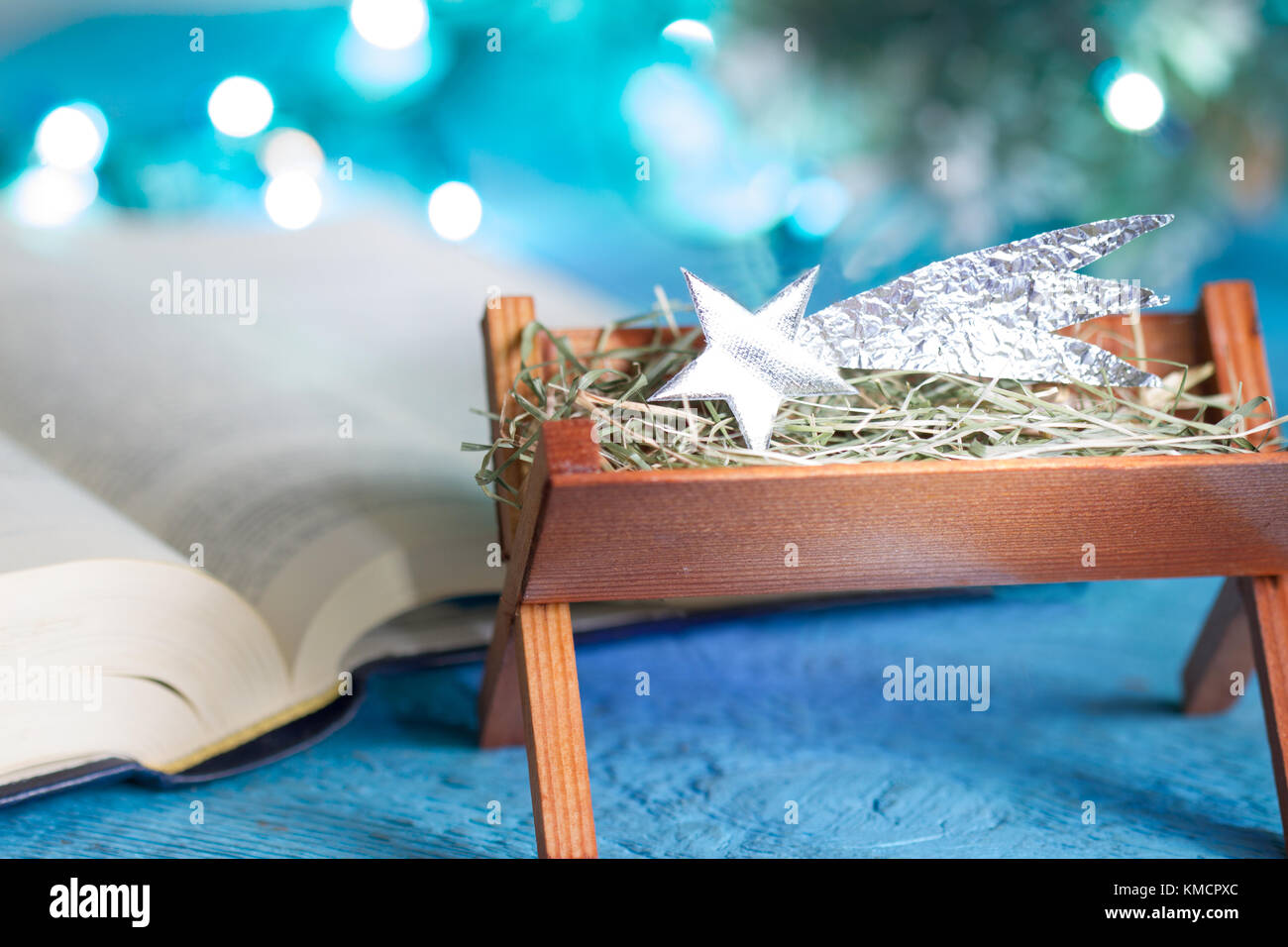 Bible manger and native scene abstract christmas background concept ...