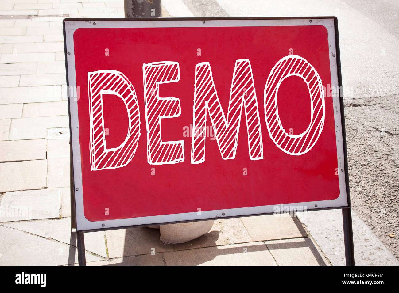 Hand writing text caption inspiration showing Demo concept meaning ...