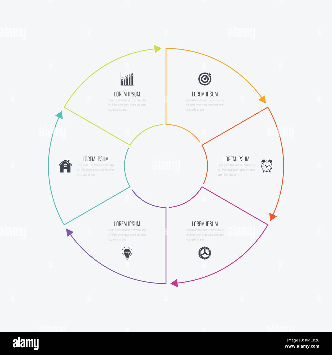Infographics template 6 options with circle Stock Vector Image & Art ...