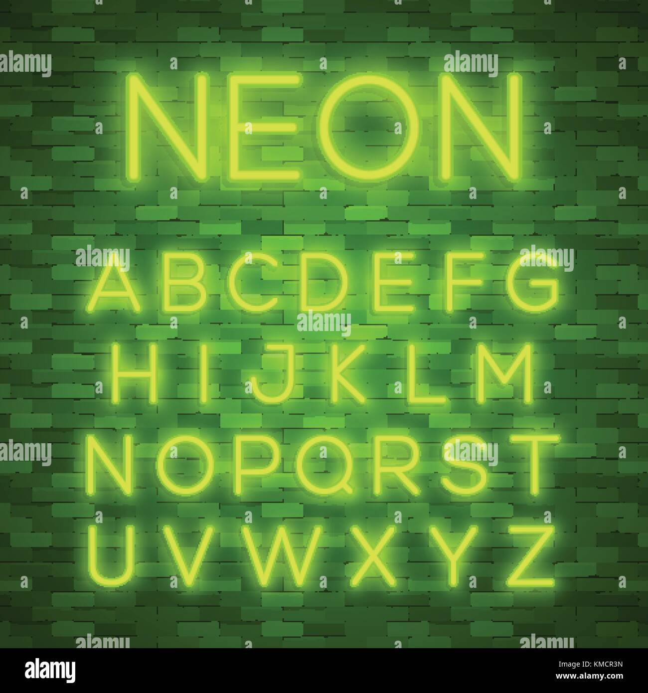 Realistic neon alphabet. Bright neon glowing font Stock Vector Image ...