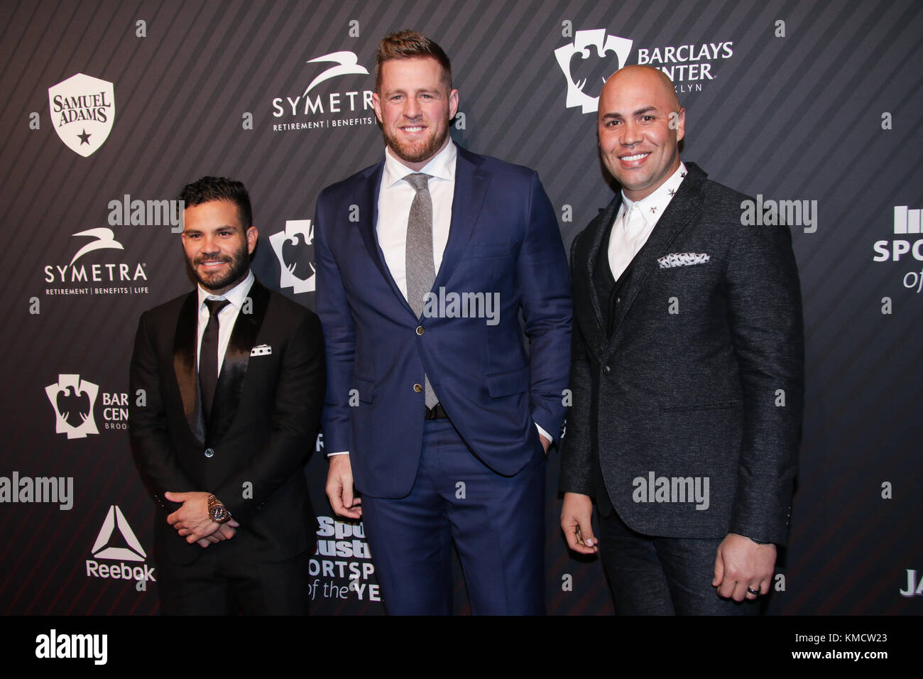 New York, NY, USA. 5th Dec, 2017. Jose Altuve, J.J. Watt and Carlos ...