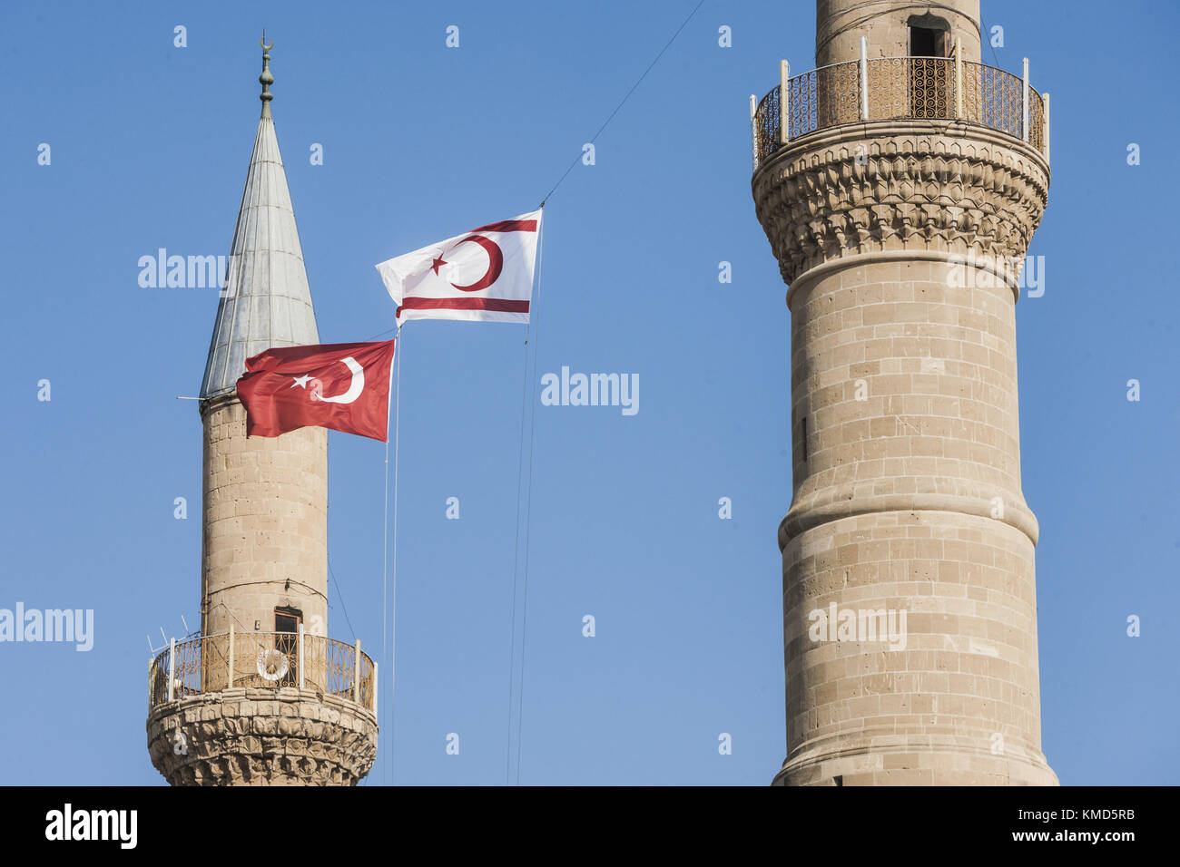 Flags of Turkey, left, and Turkish Republic of Northern Cyprus, right ...