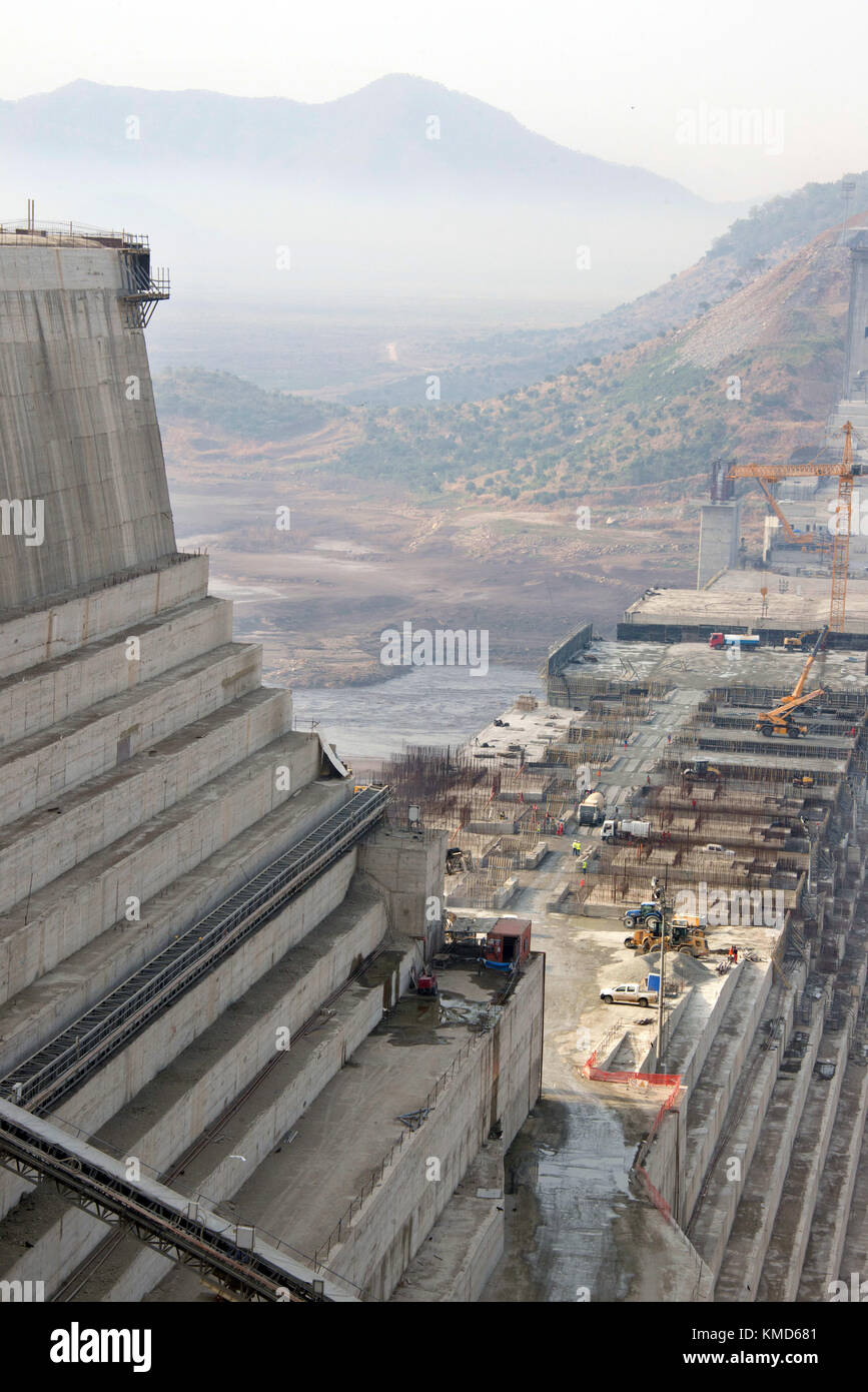 Building site machines stand on the construction site of the Grand ...