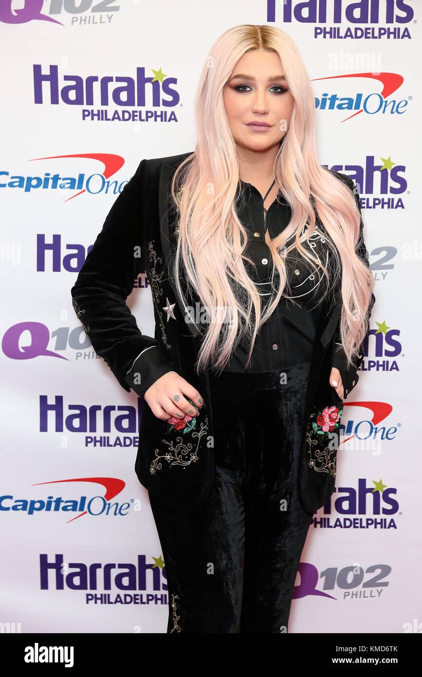 Philadelphia, PA, USA. 6th Dec, 2017. Kesha pictured back stage at Q102 ...