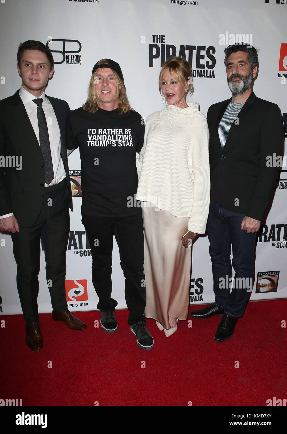 Hollywood, USA. 6th Dec, 2017. Evan Peters, Bryan Buckley, Melanie ...