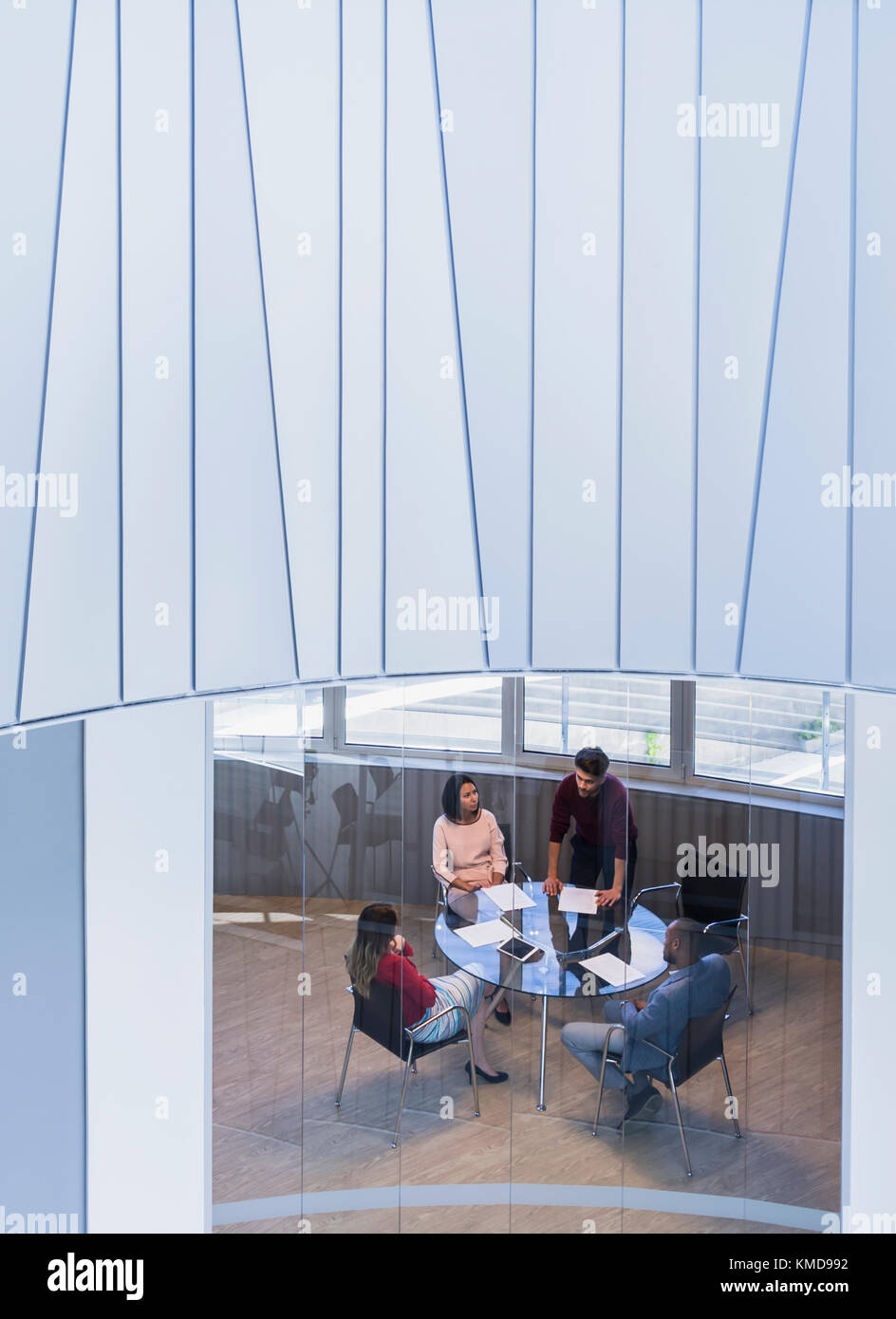 Business people talking in modern office conference room meeting Stock ...