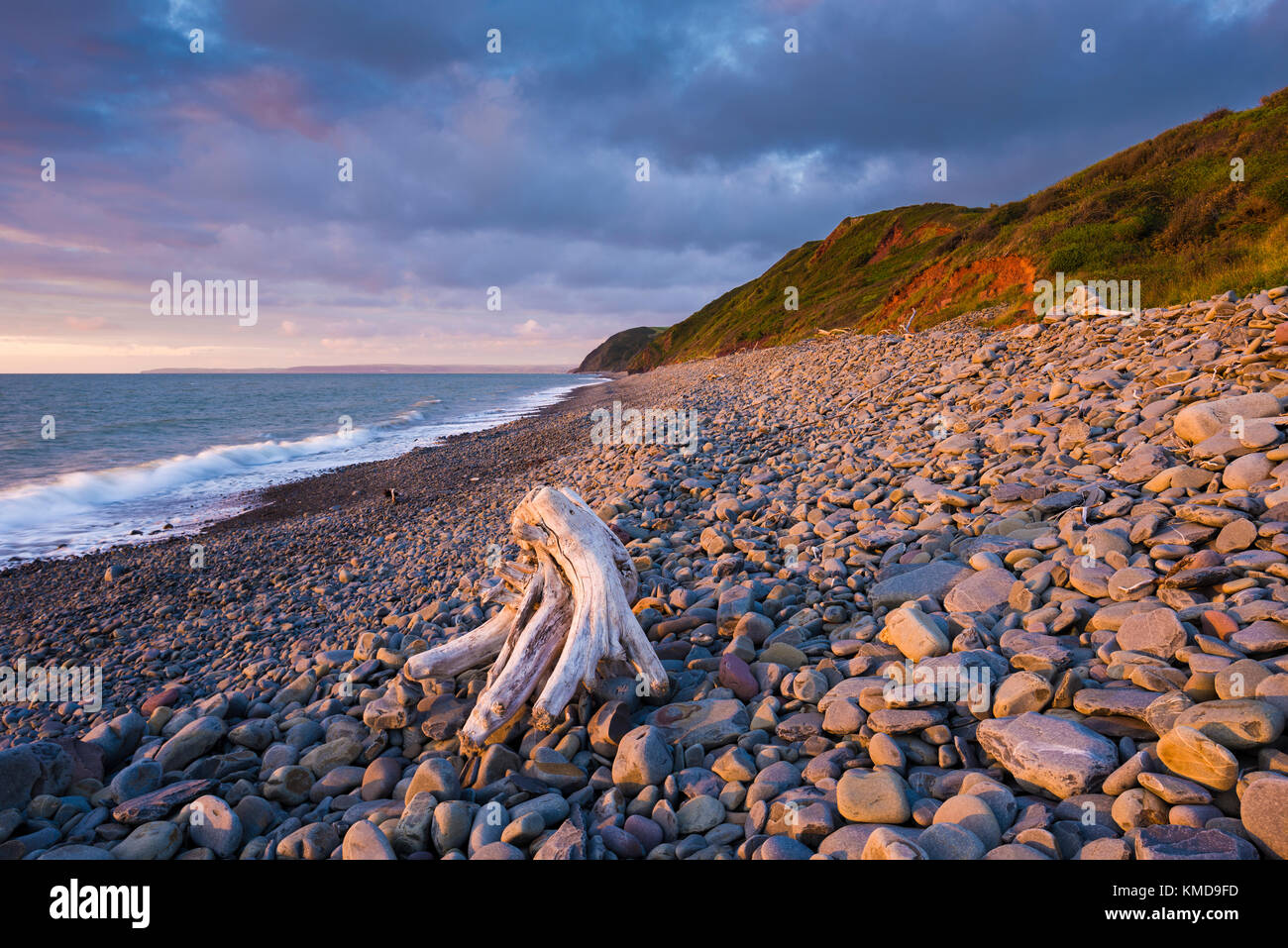 The beach at Peppercombe on the North Devon Heritage Coast, England ...