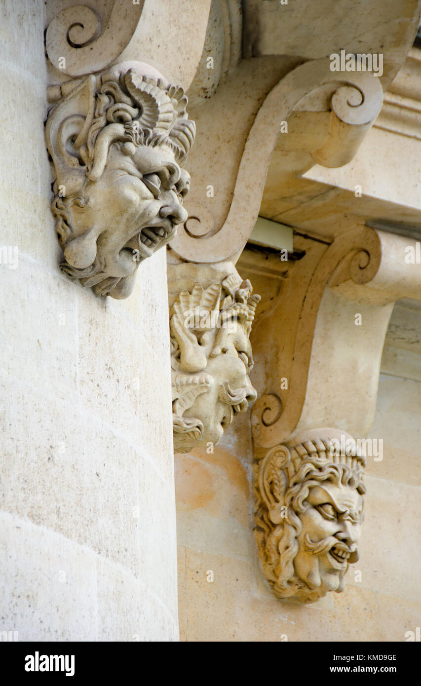 Paris, France. Pont Neuf (bridge) Mascarons - three of the 381 ...