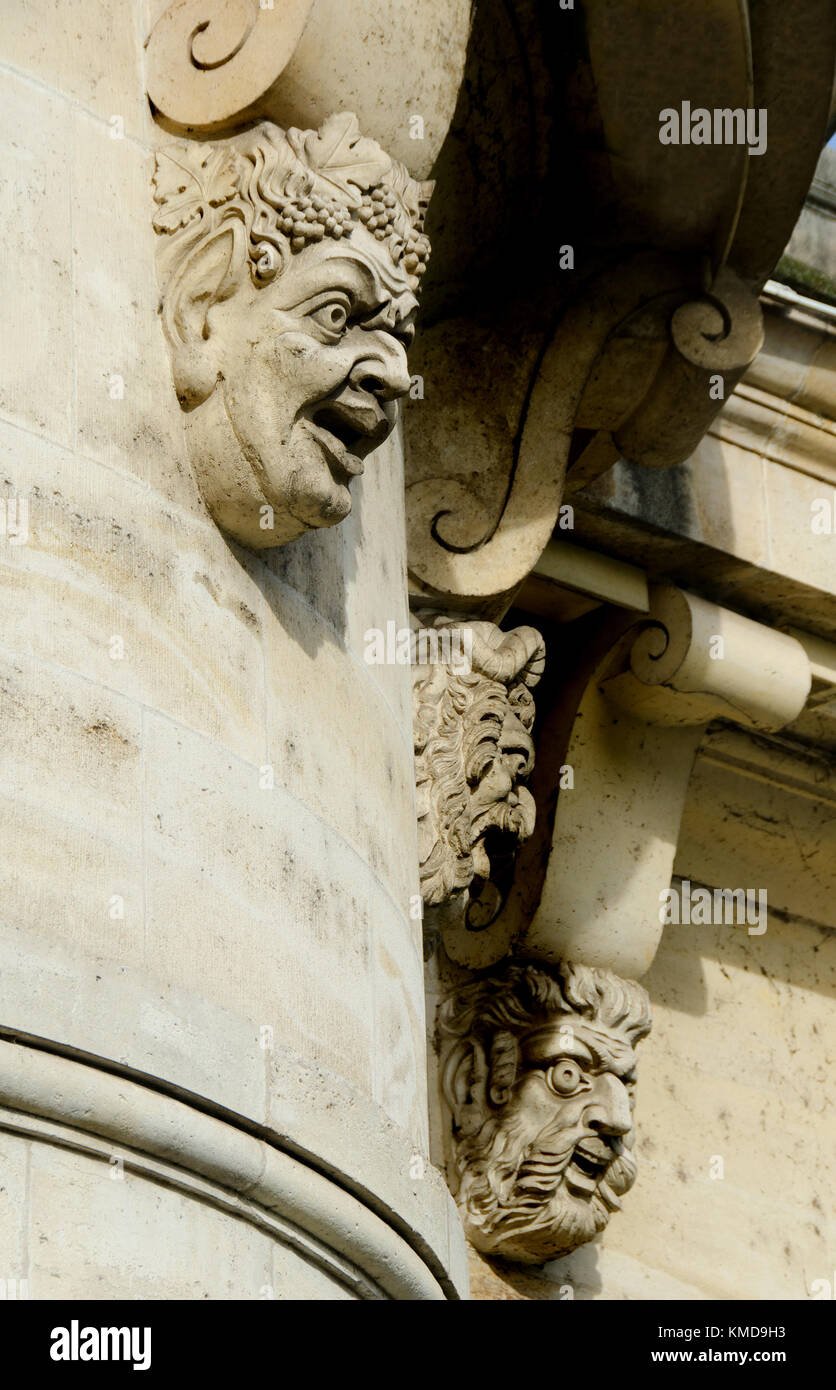 Paris, France. Pont Neuf (bridge) Mascarons - three of the 381 ...