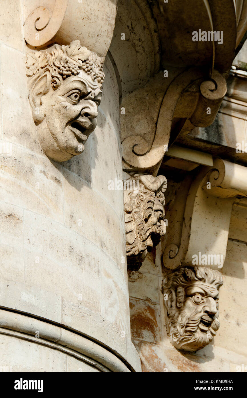 Paris, France. Pont Neuf (bridge) Mascarons - three of the 381 ...