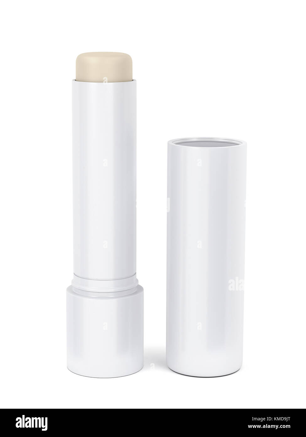 Open lip balm stick on white background Stock Photo - Alamy