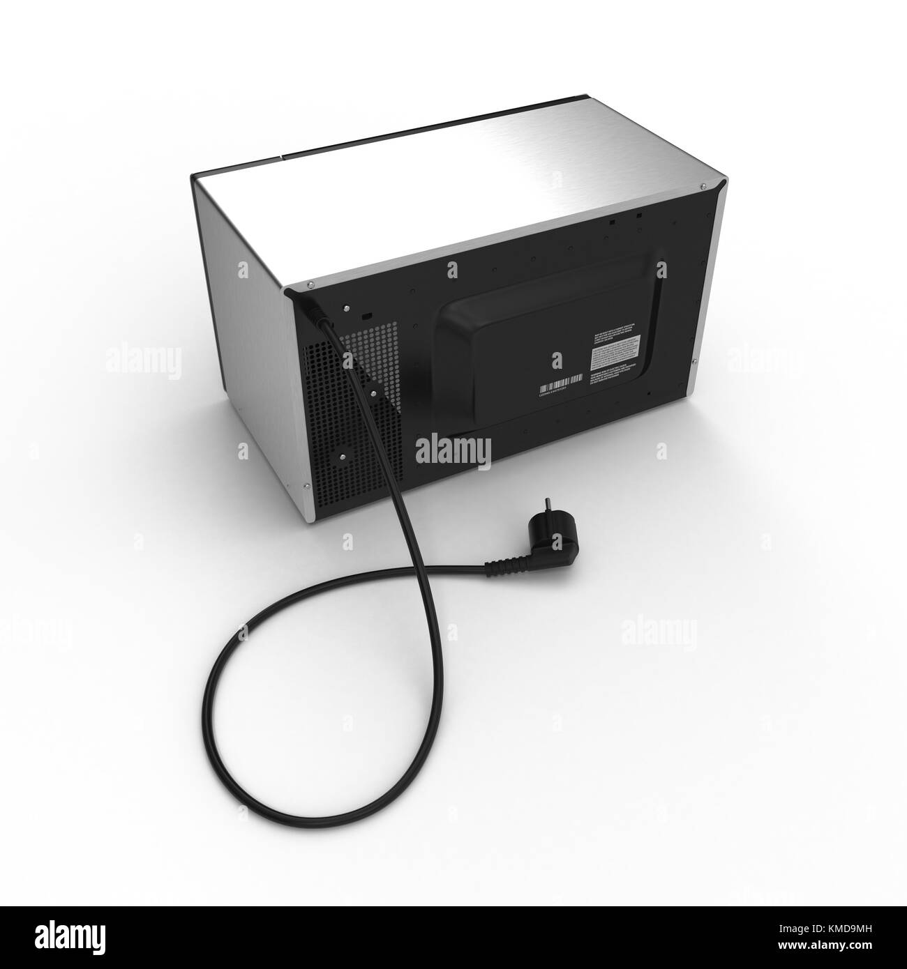 Microwave oven isolated on white. Back view. 3D illustration Stock ...