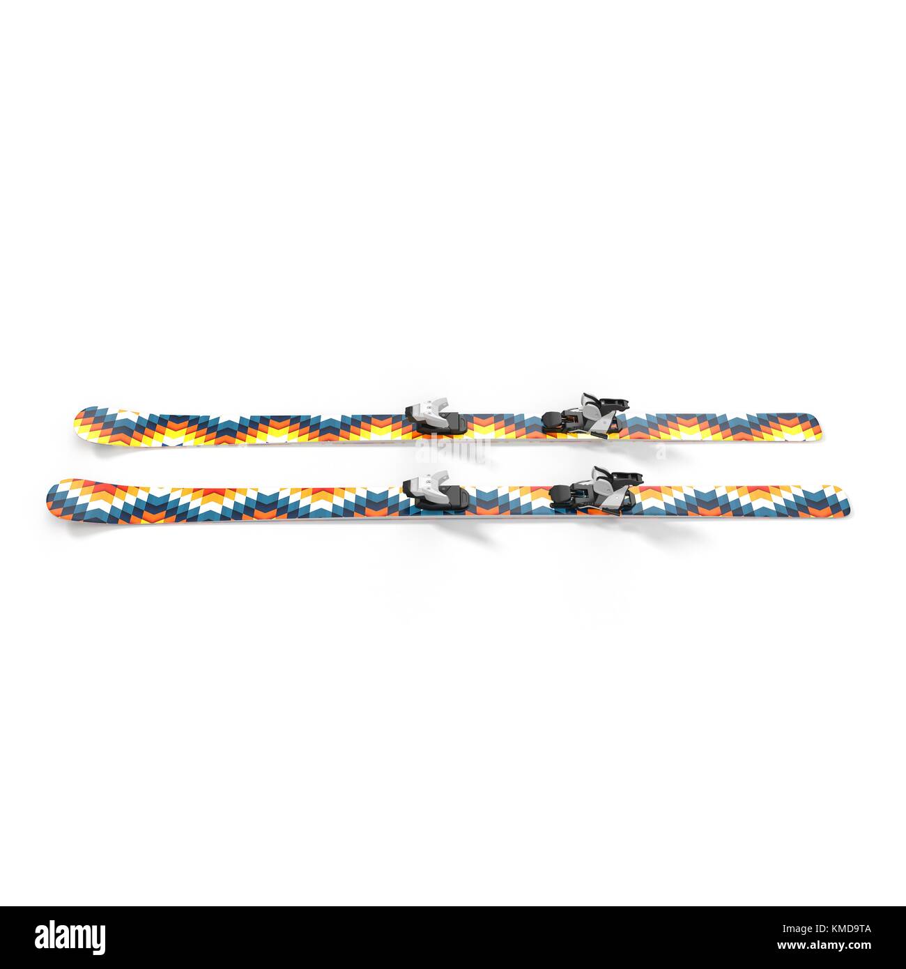 Side view skis isolated on white. 3D illustration Stock Photo - Alamy