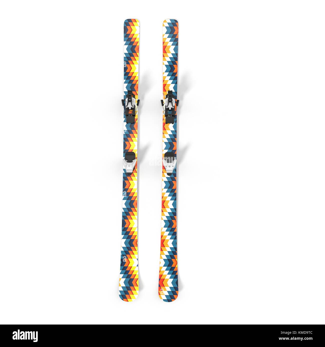 Top view skis isolated on white. 3D illustration Stock Photo - Alamy