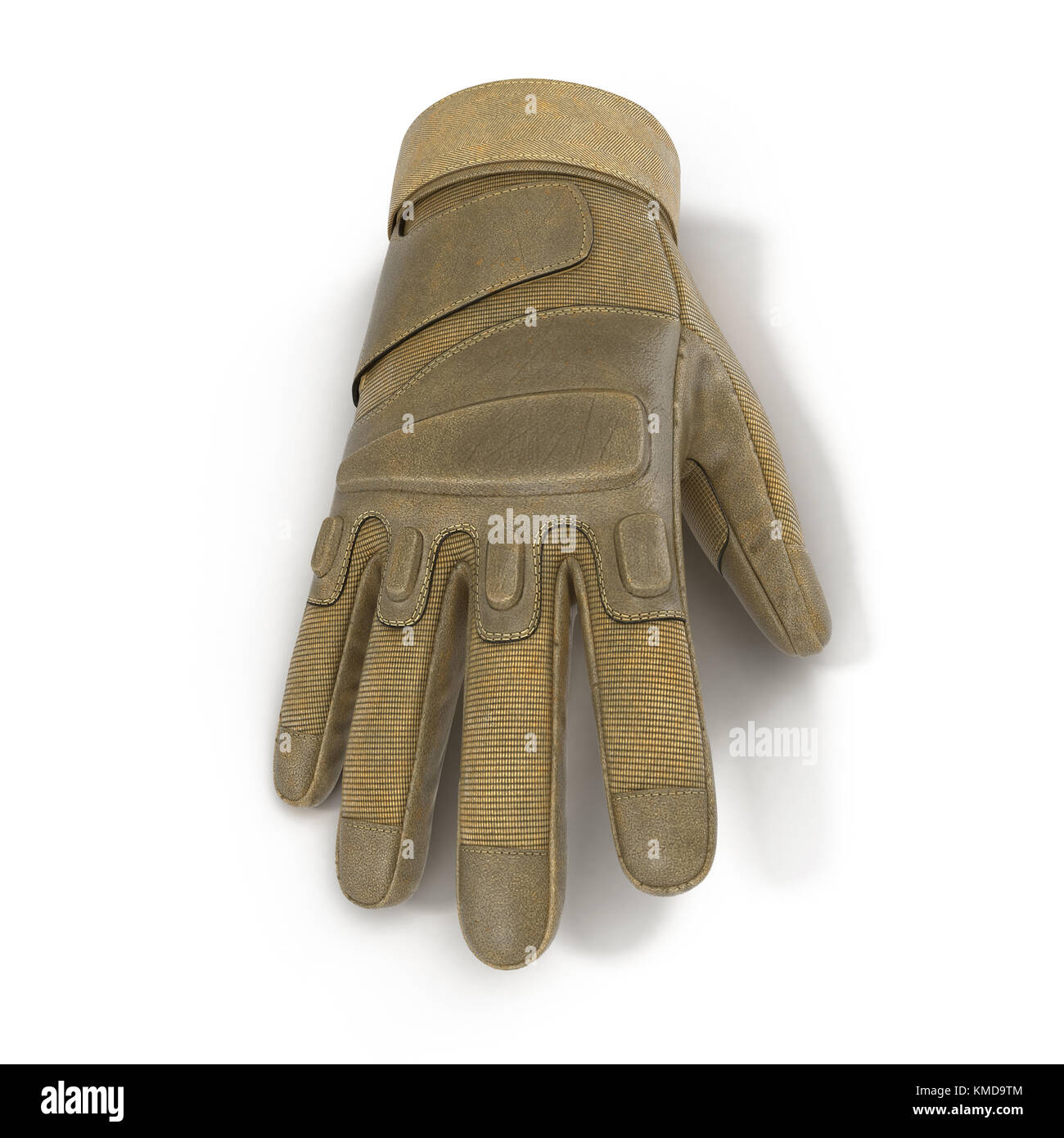 Top view soldier gloves isolated on white. 3D illustration Stock Photo ...