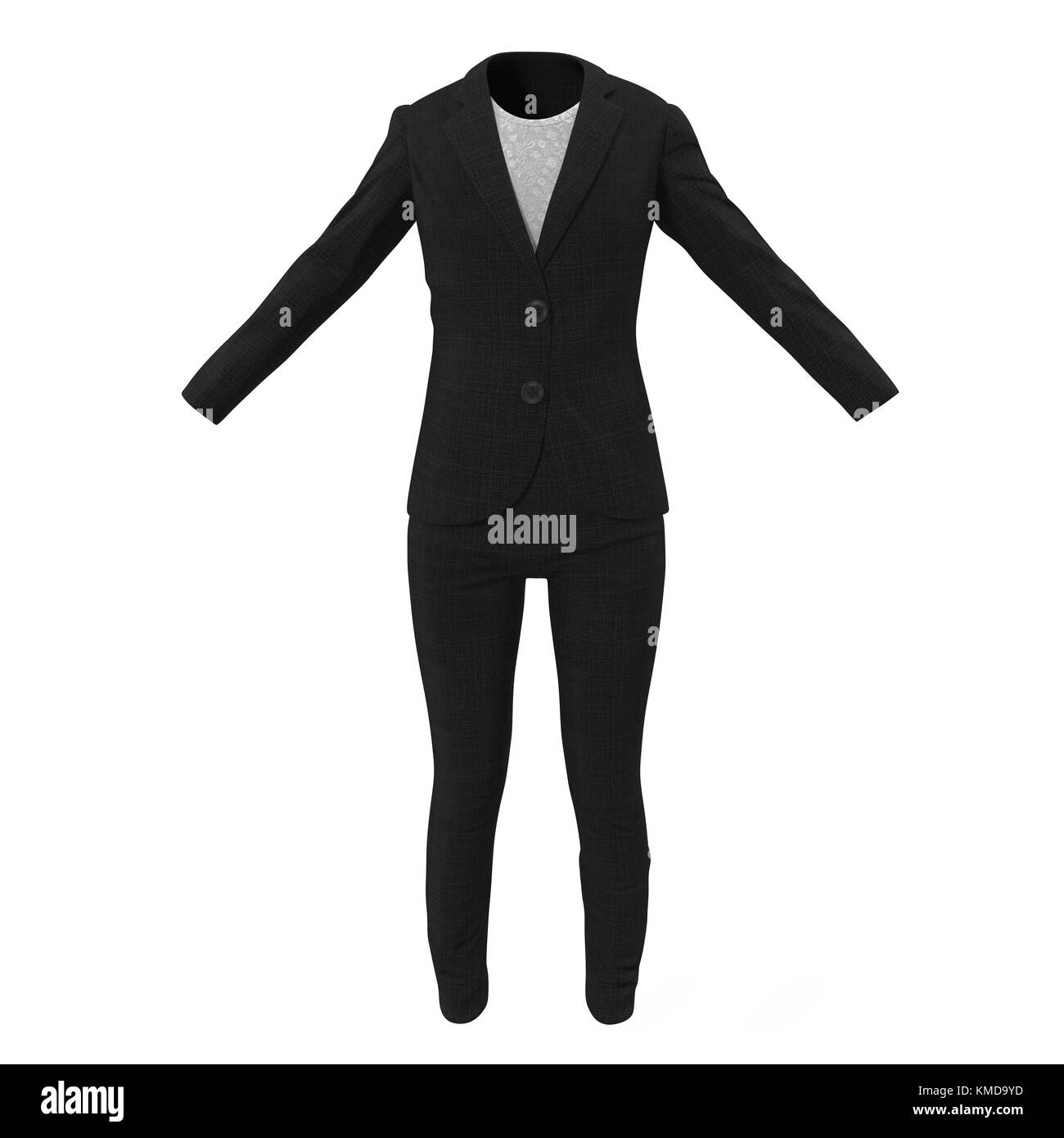 Front view Women Business Suit on white. 3D illustration Stock Photo ...