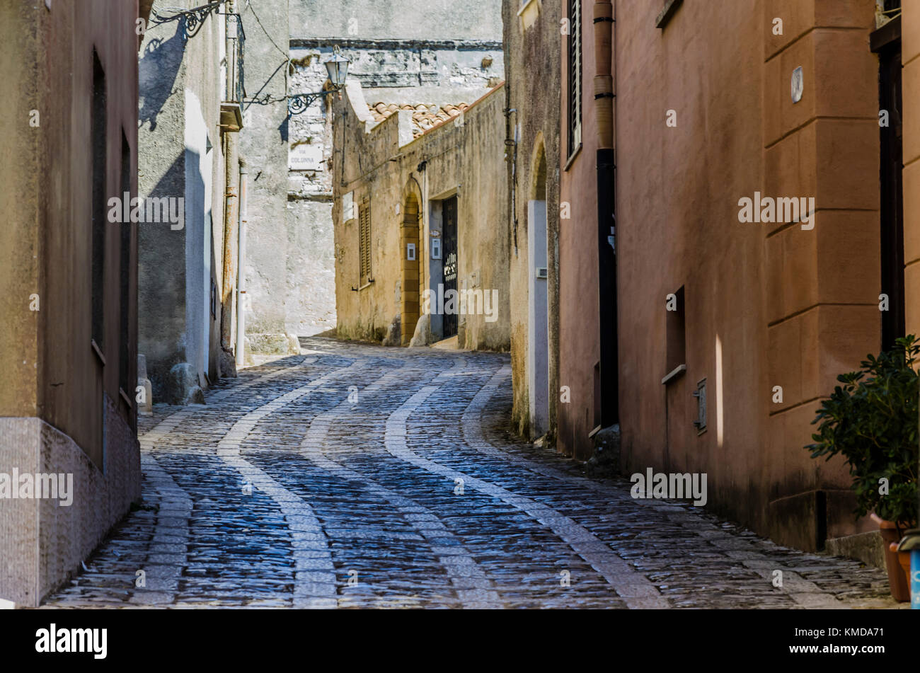 The streets of the old erice are distinguished by their cobblestone ...