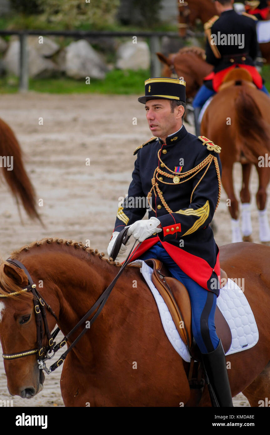Mounted Republicans guards at training before public parade ...