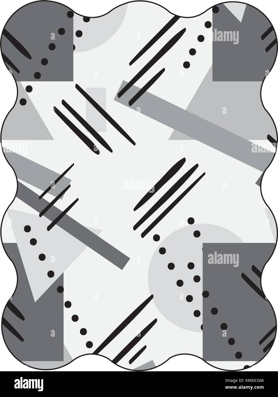 contour grayscale rectangle with figures geometric style background ...