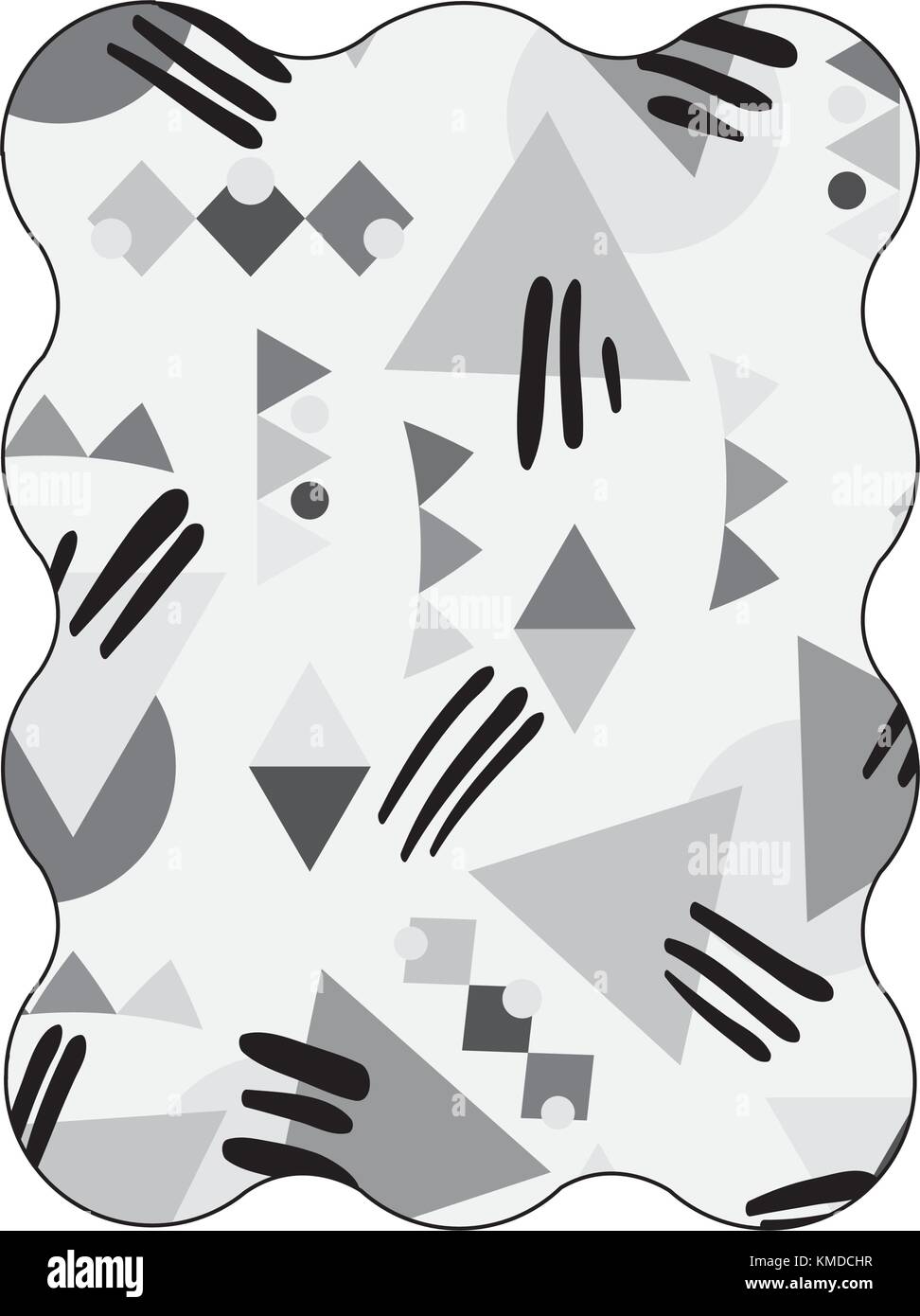 contour grayscale rectangle with memphis geometric style background ...