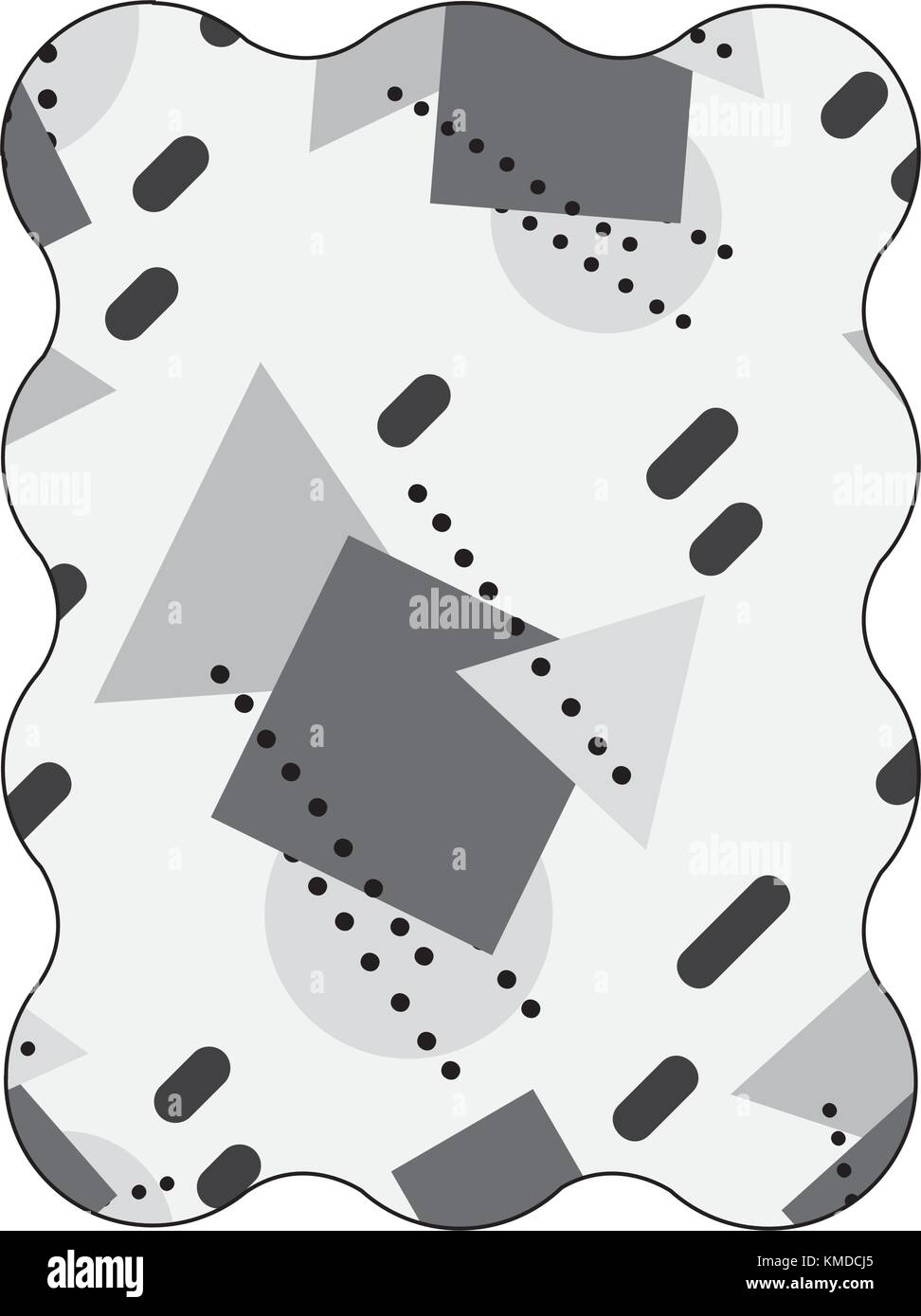 contour grayscale rectangle with graphic geometric art background Stock ...