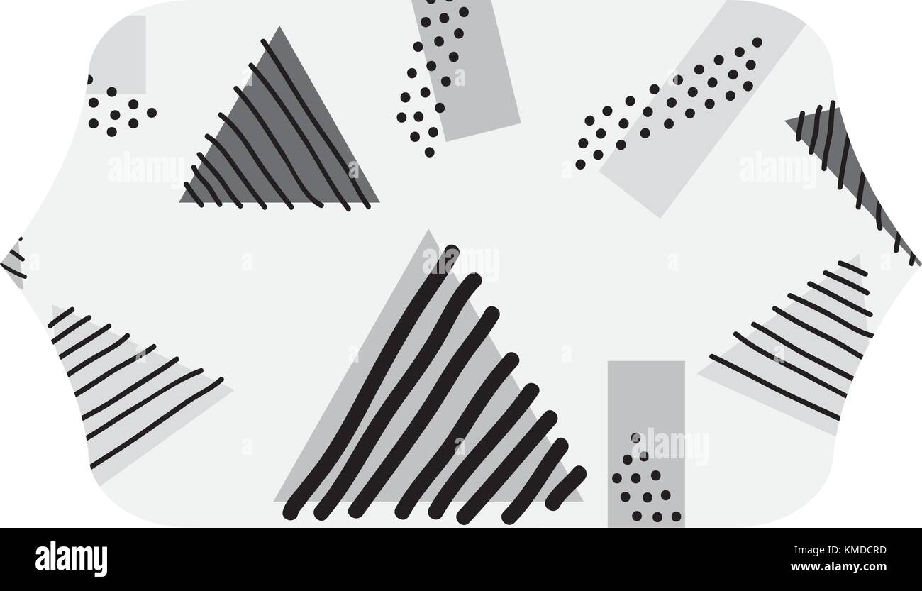 grayscale contour rectangle with geometric style memphis background ...