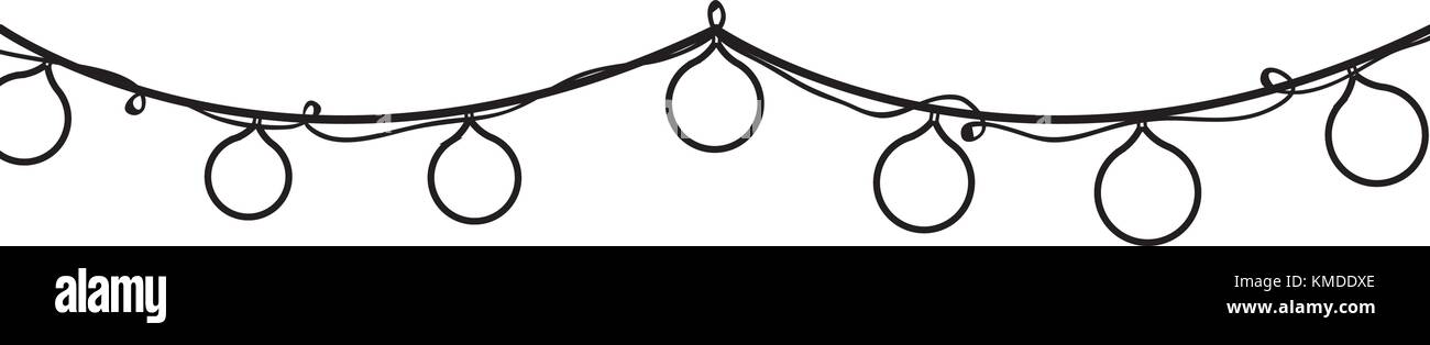 line merry christmas lights decoration design Stock Vector Image & Art ...