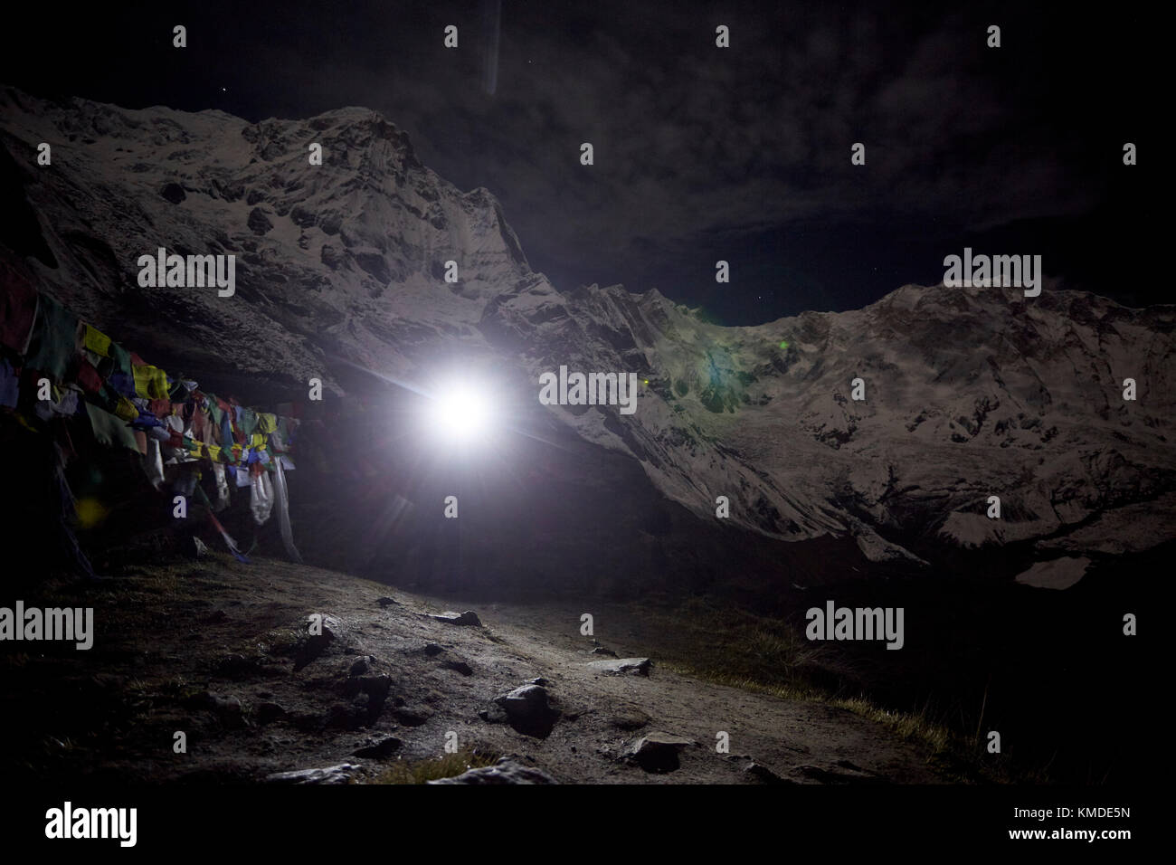 Mountains and valley in the Himalaya at night Stock Photo - Alamy