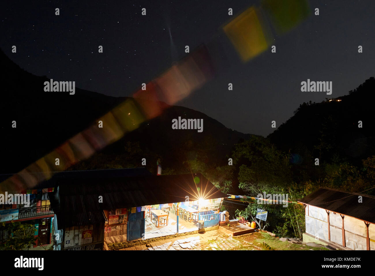 Mountains and valley in the Himalaya at night Stock Photo - Alamy