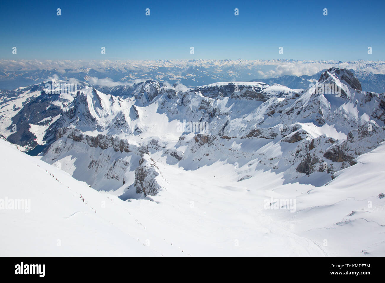 Winter in the swiss alps near mount Santis, Switzerland Stock Photo - Alamy