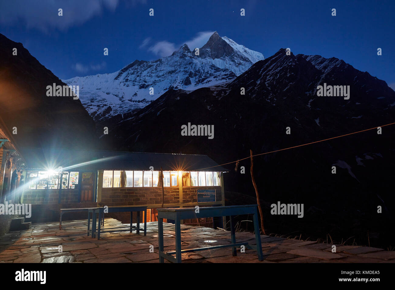 Mountains and valley in the Himalaya at night Stock Photo - Alamy