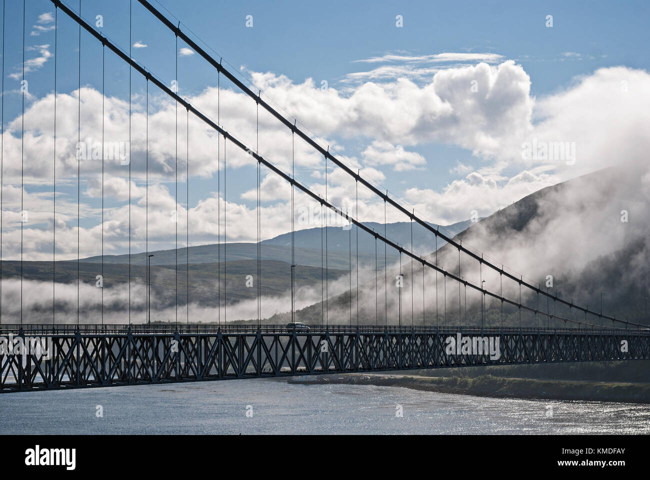 The Kvalsund Bridge is a suspension bridge between the mainland and the ...