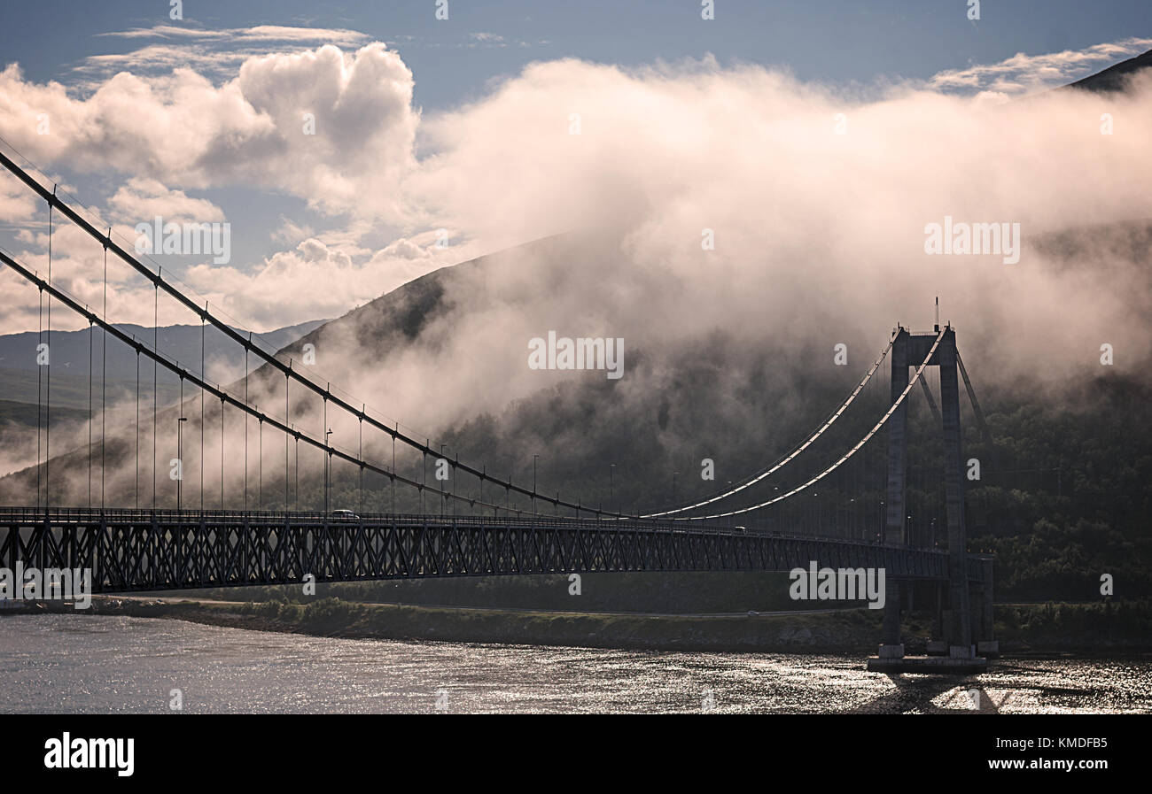 The Kvalsund Bridge is a suspension bridge between the mainland and the ...