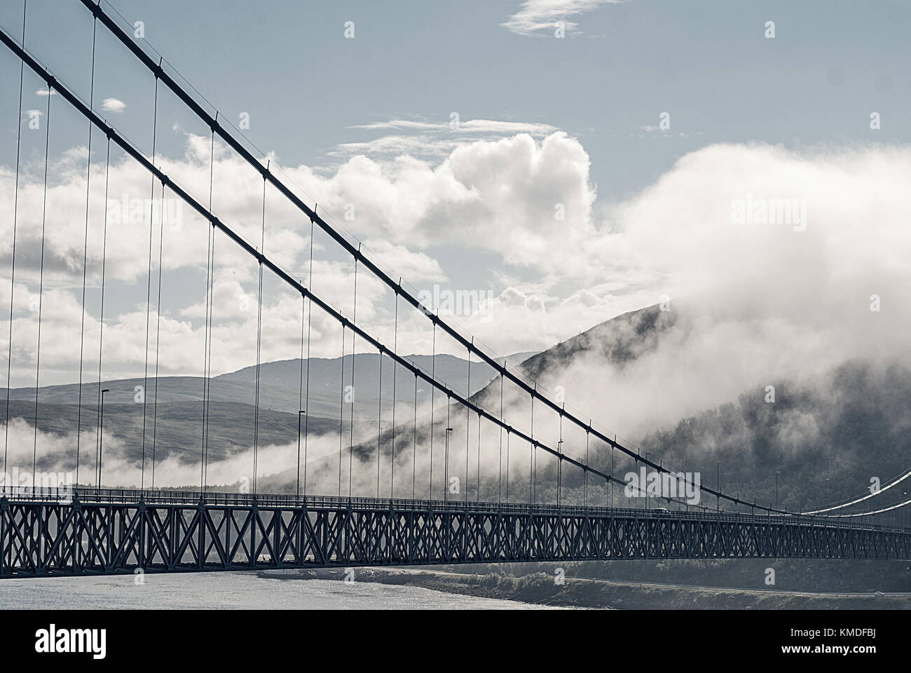 The Kvalsund Bridge is a suspension bridge between the mainland and the ...
