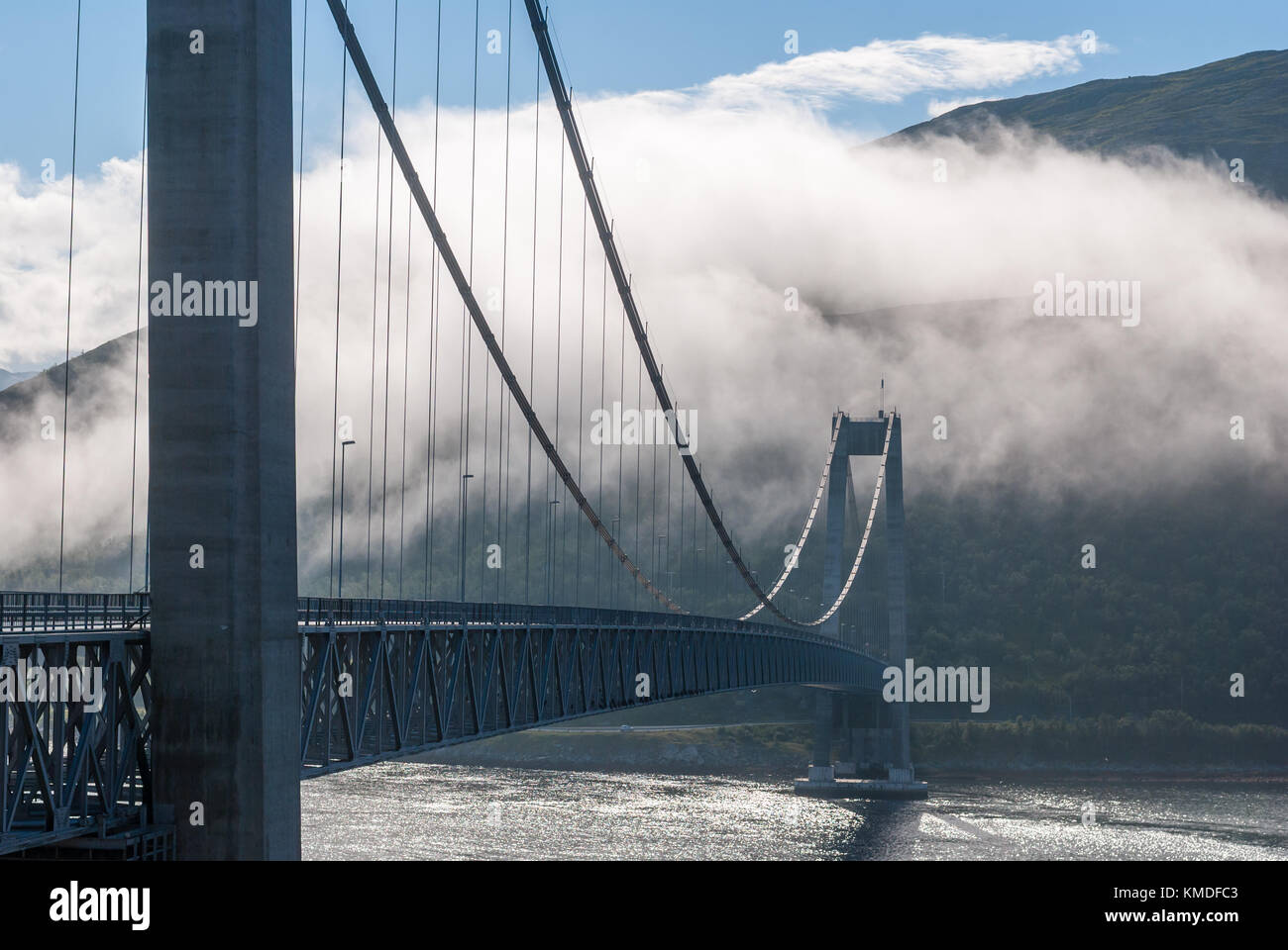 The Kvalsund Bridge is a suspension bridge between the mainland and the ...
