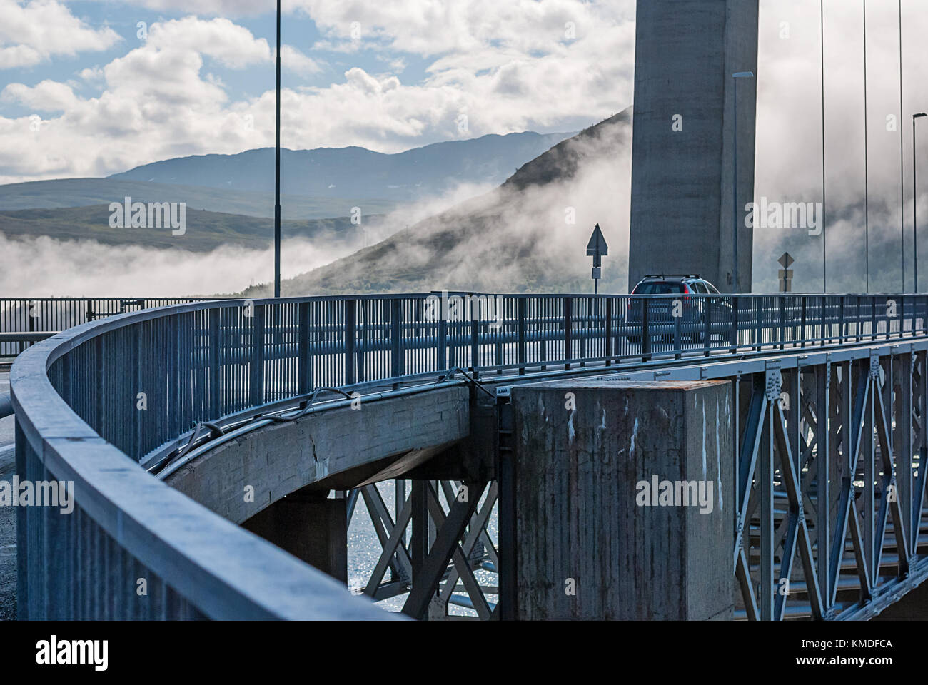 The Kvalsund Bridge is a suspension bridge between the mainland and the ...