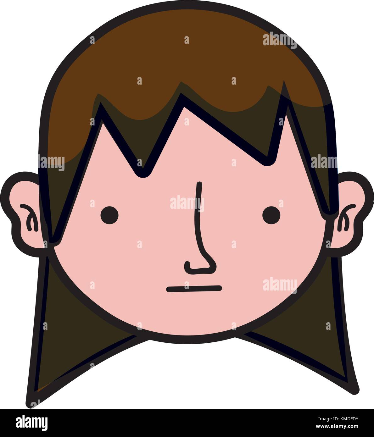 Long hair boy Stock Vector Images - Alamy