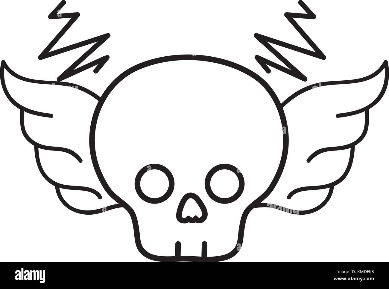 Gothic sign skull wings Stock Vector Images - Alamy