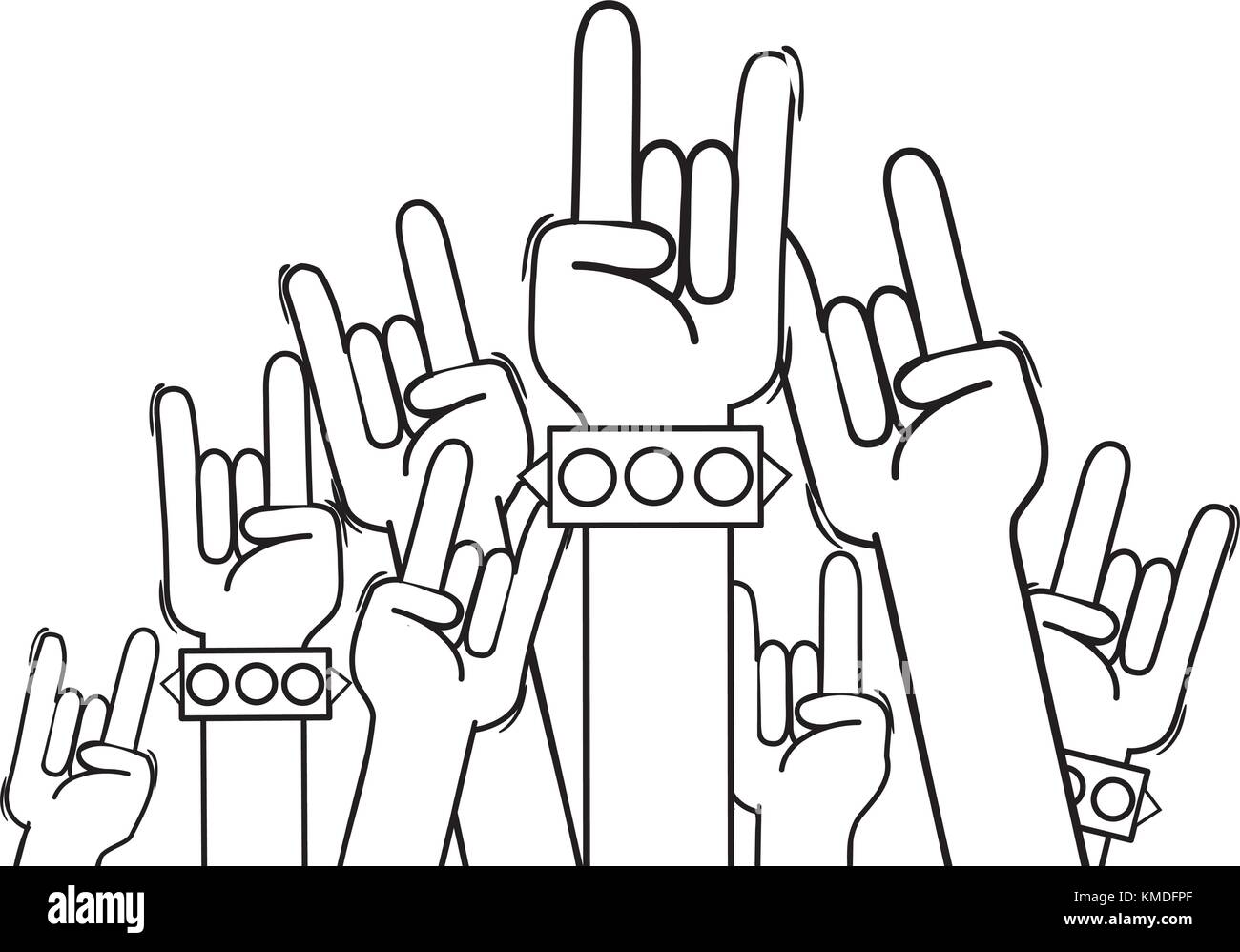 Rock fist hand gesture Black and White Stock Photos & Images - Alamy