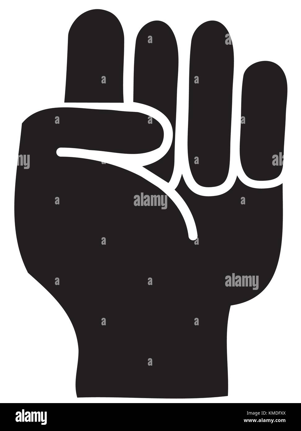 contour hand with oppose gesture symbol communication Stock Vector ...